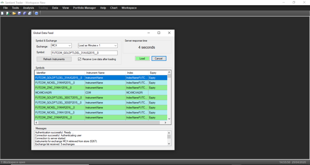NimbleKey for Sentient Trader - Global Datafeeds